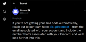 Discord Verification Code Text